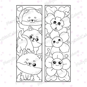 Kawaii Animal Coloring Bookmarks: Homeschool Printable Pages (PDF) - Etsy