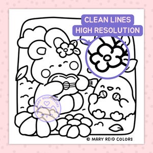 Spring Bold and Easy Coloring Pages, Cute Spring Coloring Book, Cozy ...