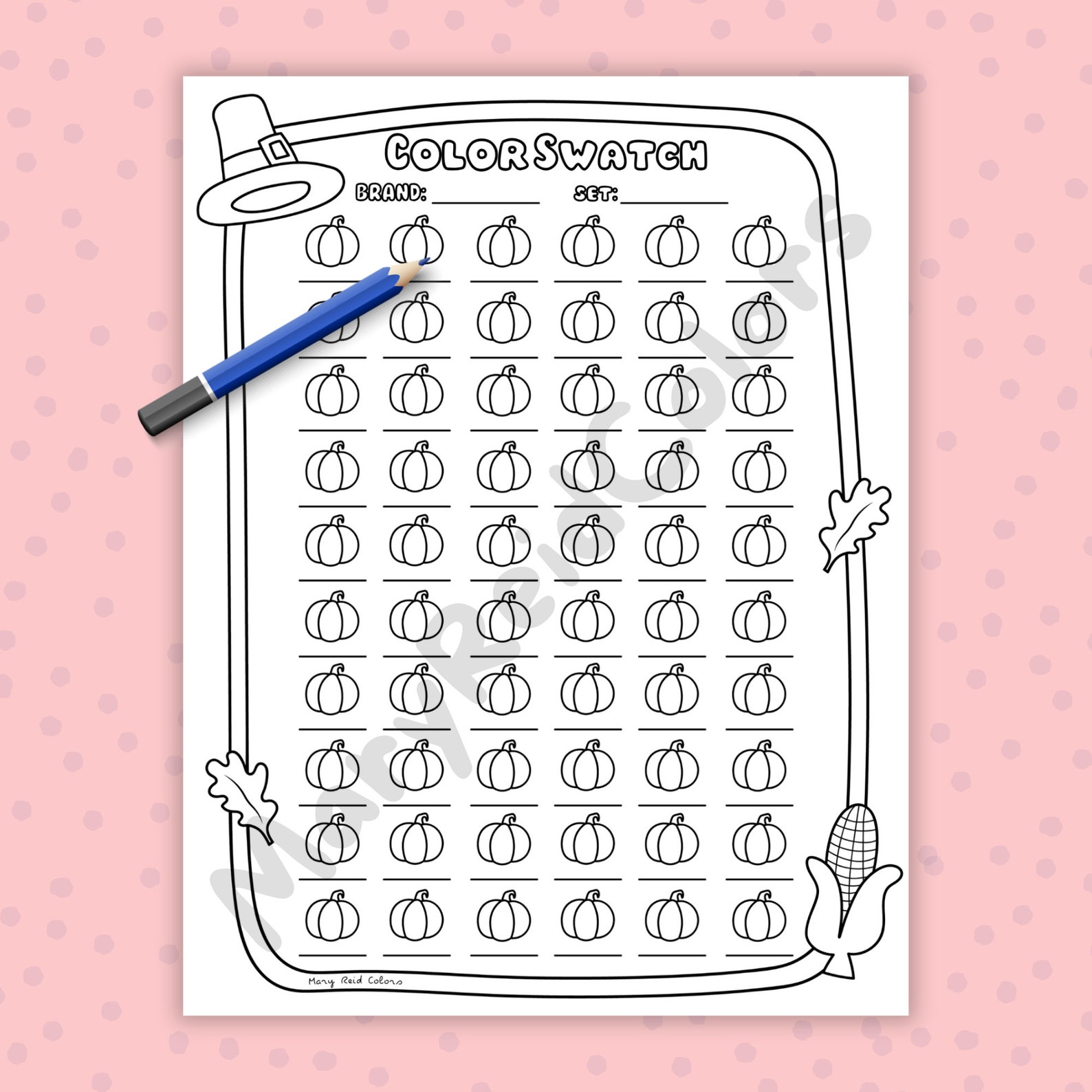 Blank Color Swatch, Printable Color Chart, Chart Sheets, Season Color ...