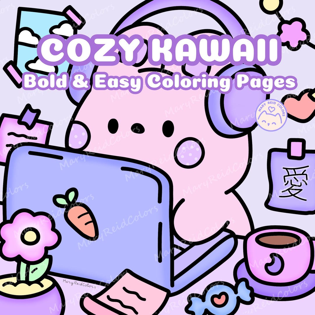 Cozy Bold and Easy Coloring Book, Cute and Easy Coloring Book, Bold ...