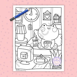 Kawaii Coloring Pages for Adults, Cozy Coloring Pages, Kawaii Coloring ...