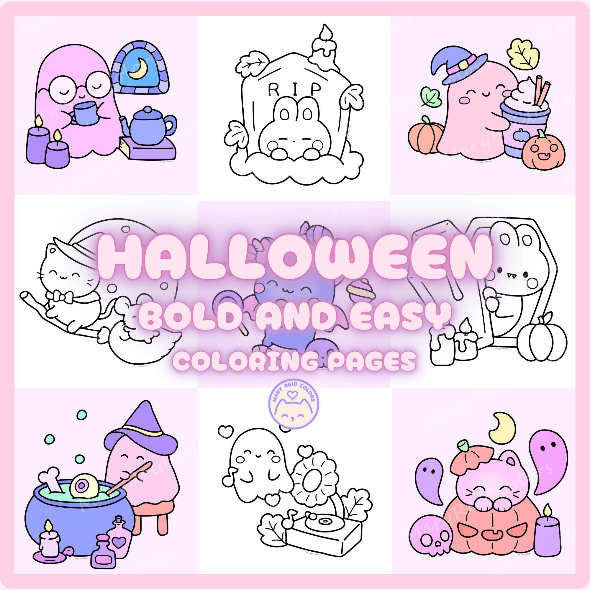 Halloween Bold and Easy Coloring Book, Cozy Halloween Coloring Book ...