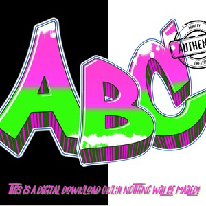 Graffiti PNG Alphabet Set - Vibrant, Colorful Alpha Bundle With ...