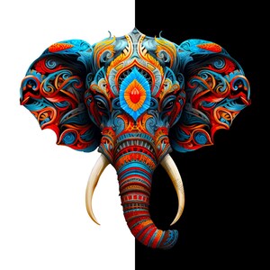 Elephant Colorful Png for Sublimation and Dtf Designs. Perfect for Your ...