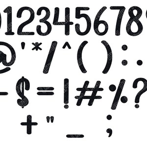 Black Glitter Doodle Alphabet PNG, Numbers & Characters (digital ...