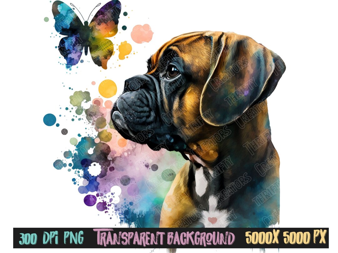 Boxer Puppy Png, Boxer Puppy for Boxer Mom Watercolor Sublimation ...