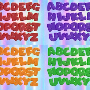 Bright Doodle Alphabet, PNG Bundle, Doodle Sublimation, Alpha Set ...