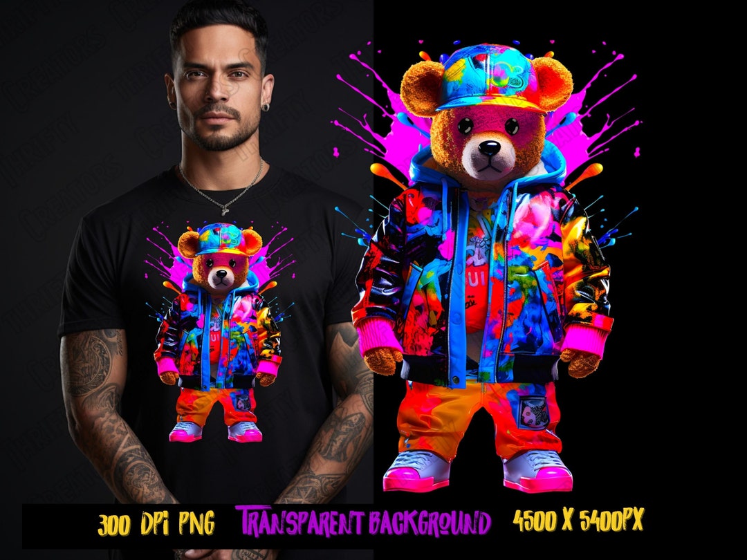 Dtf Png Teddy Bear, Png, for Dtf Designs. Tshirts Designs, Hip Hop Png ...
