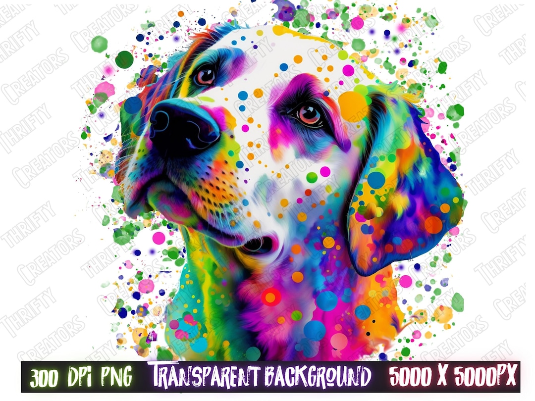 Colorful Sublimation PNG Cute Dog Design - Vibrant Digital Graphic for ...