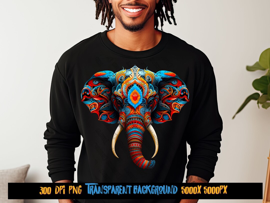Elephant Colorful Png for Sublimation and Dtf Designs. Perfect for Your ...
