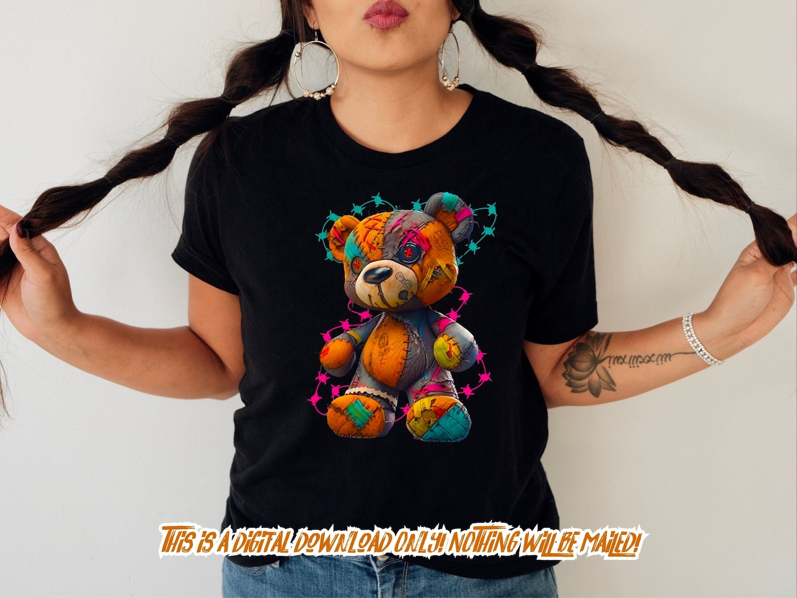 Tattered Teddy Bear Png for Colorful Sublimate Design. Png for Shirt ...