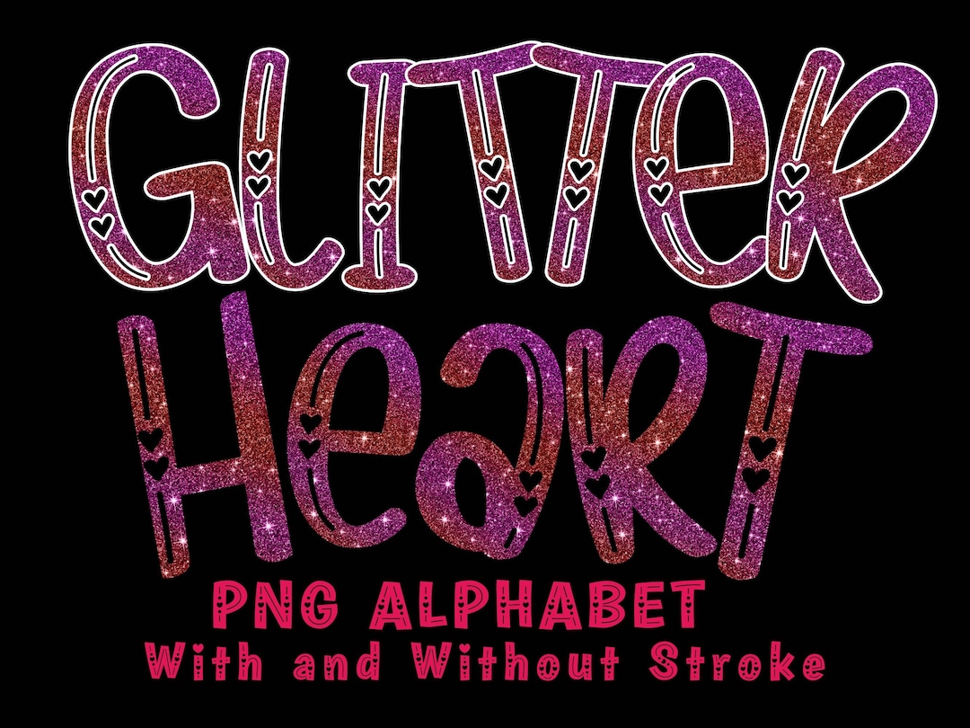Pink Glitter Alphabet Digital Clipart PNG File Format. Letters ...