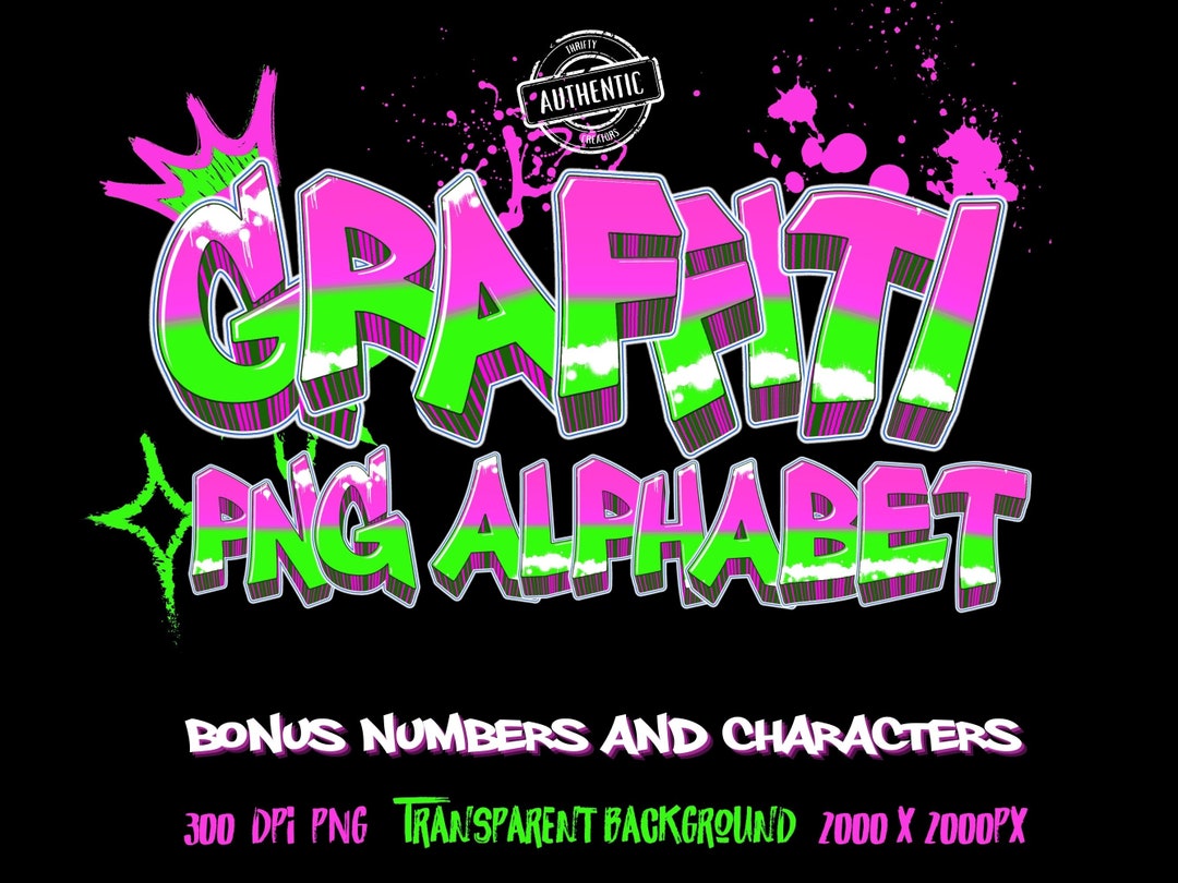 Graffiti PNG Alphabet Set - Vibrant, Colorful Alpha Bundle With ...