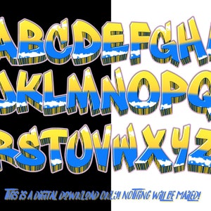 Graffiti PNG Alphabet Set Vibrant, Colorful Alpha Bundle With ...