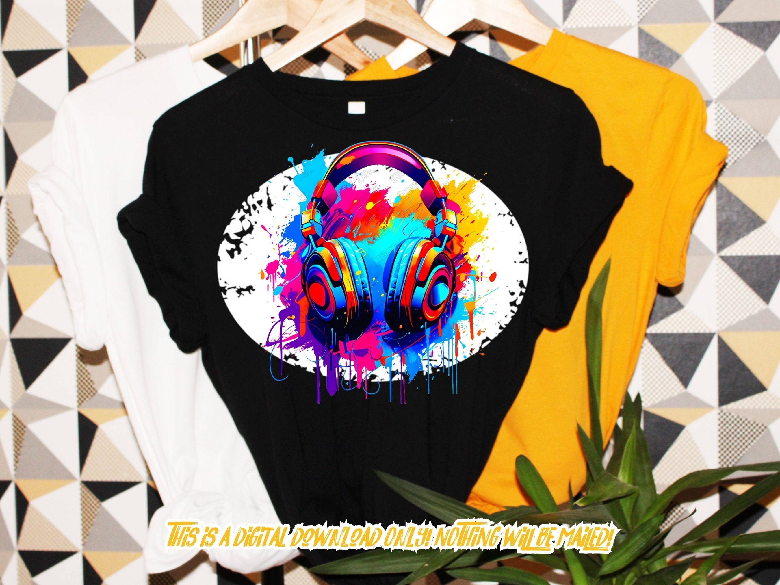 Colorful Headphones, Hip Hop Png, Png Design, Png for Shirt, Sublimate ...