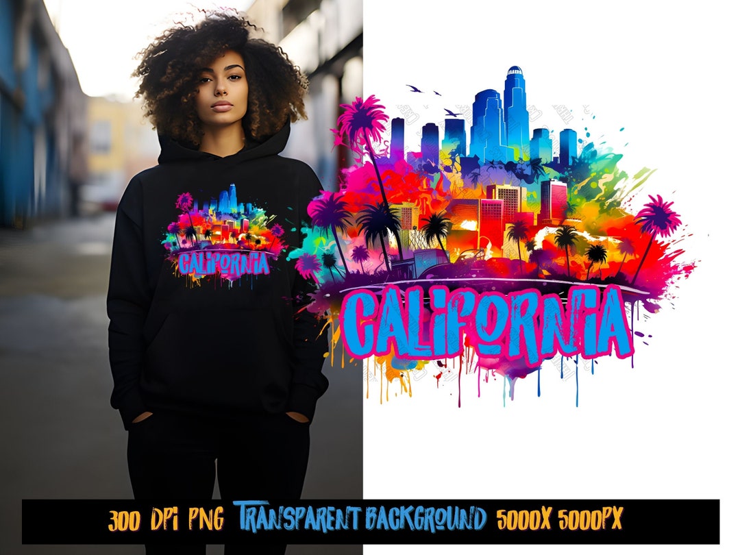California Cityscape, Neon Graffiti Png for Colorful Png Design. Png ...