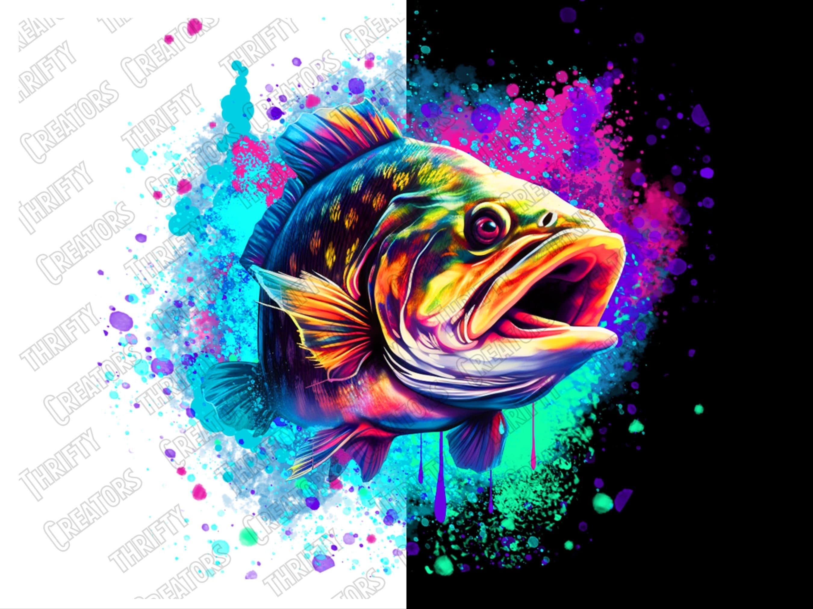 Colorful Bass Fish PNG, Sublimation Design (4500x5400px) - Etsy