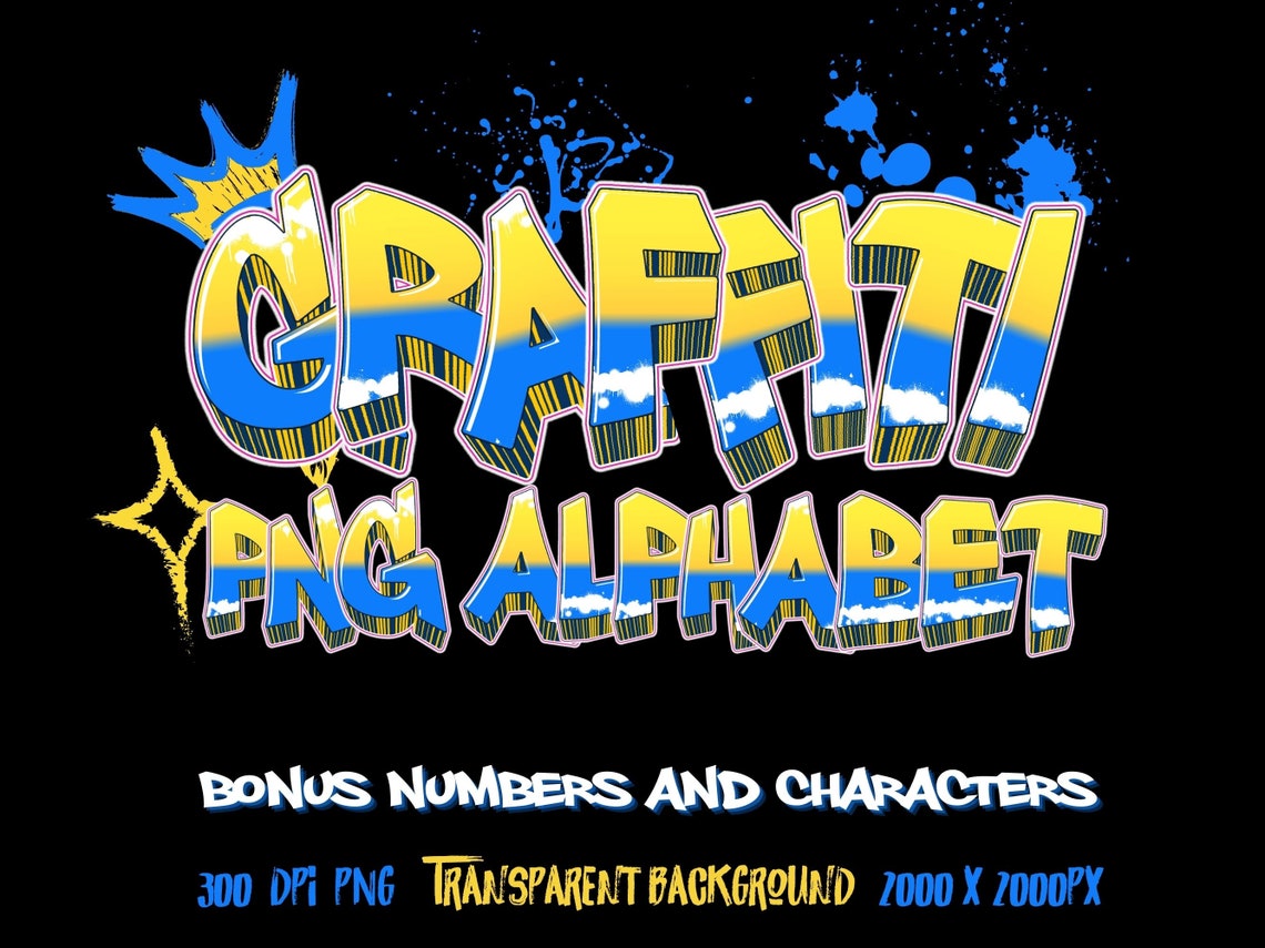 Graffiti PNG Alphabet Set - Vibrant, Colorful Alpha Bundle With ...
