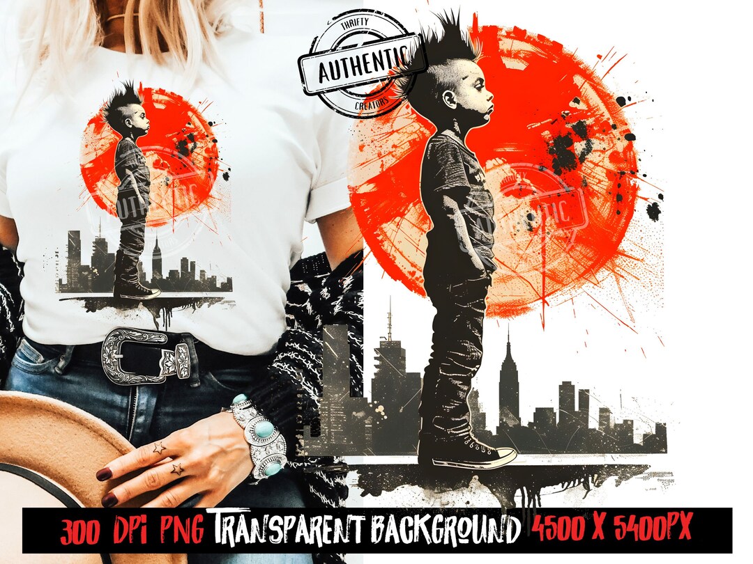 Retro Rebel Kid Png for Shirt Graphic, Sublimation Designs and Dtf ...