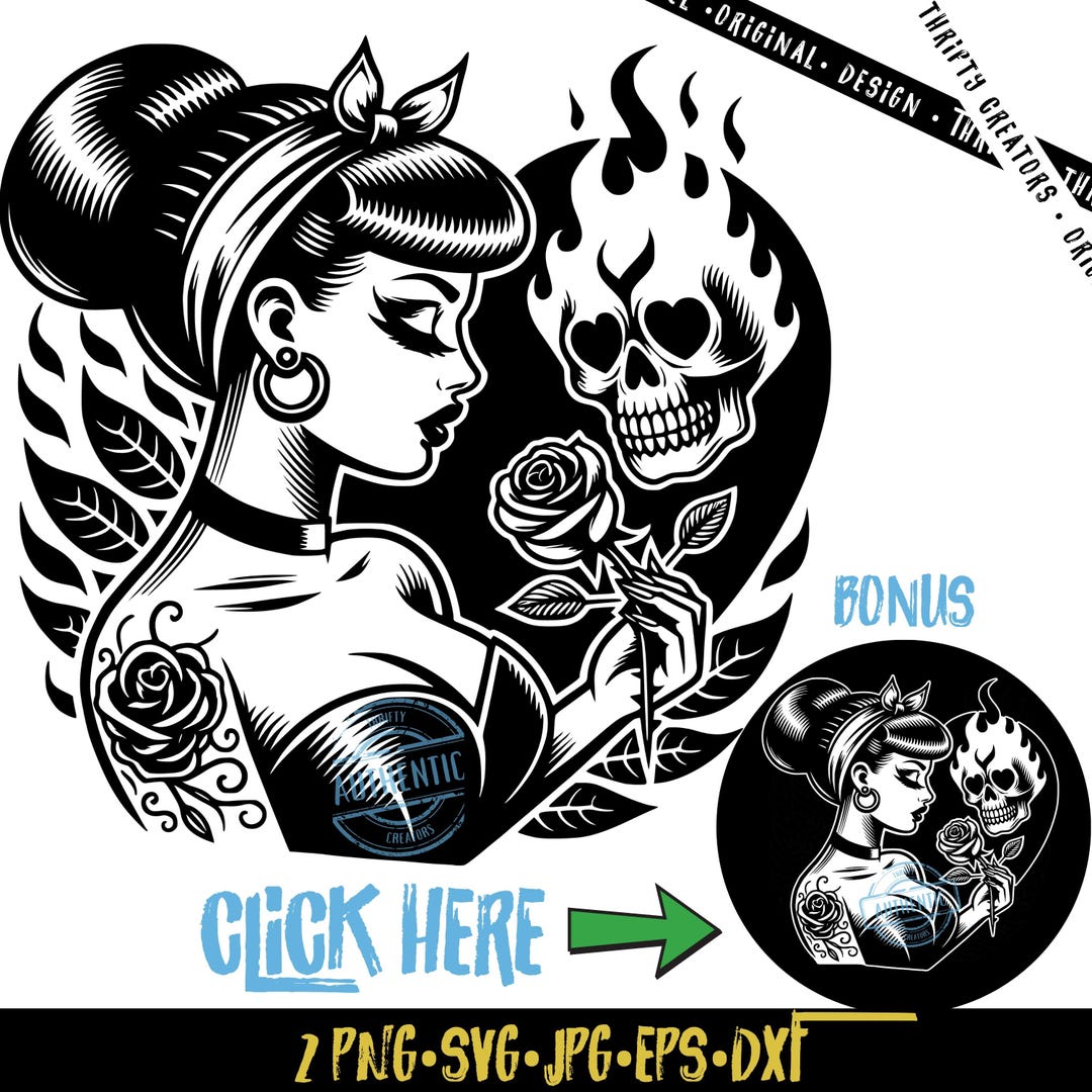 Rockabilly Svg Png, Sublimational Designs, Png Clipart Bundl, Printful ...