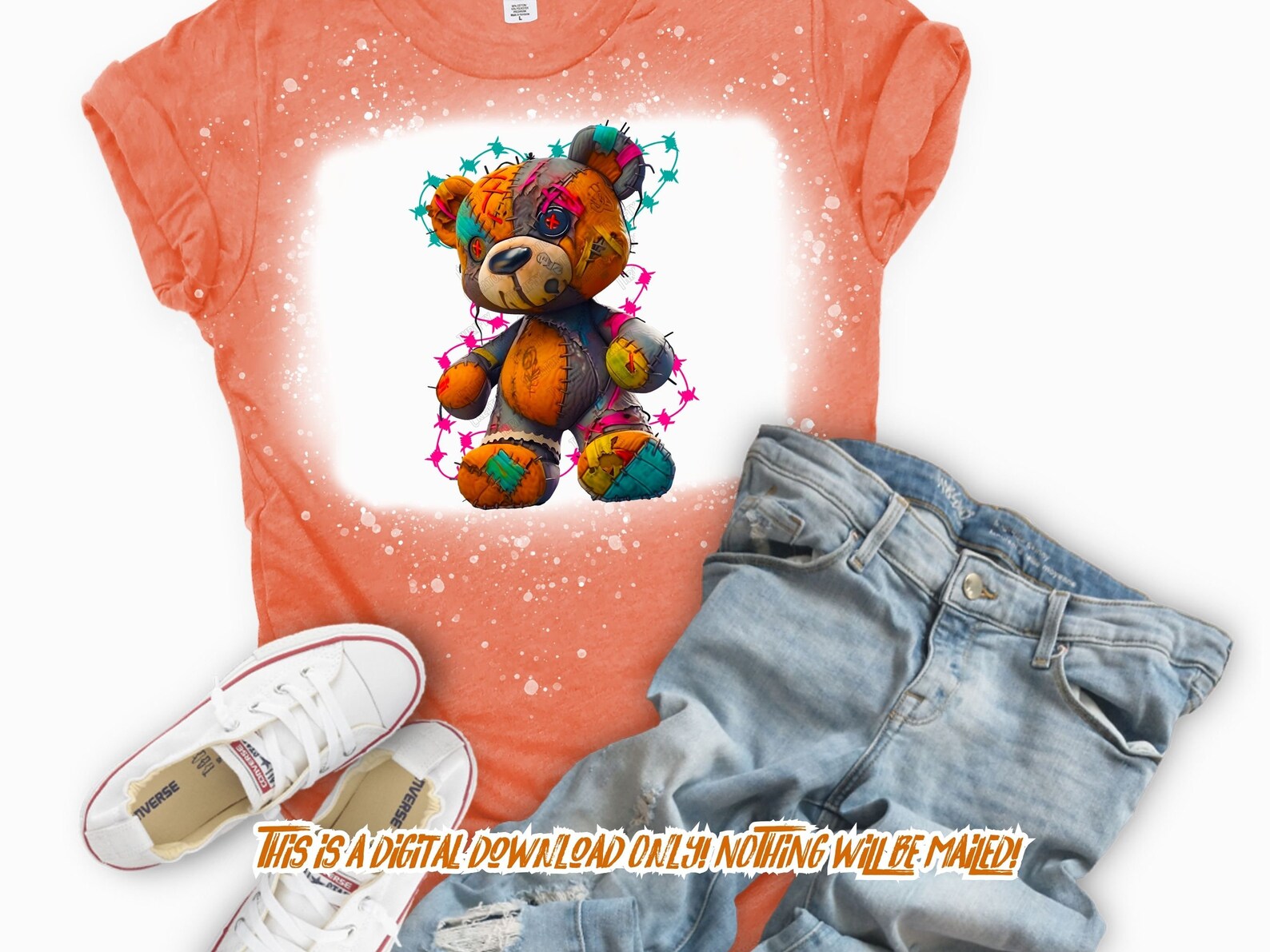 Tattered Teddy Bear Png for Colorful Sublimate Design. Png for Shirt ...