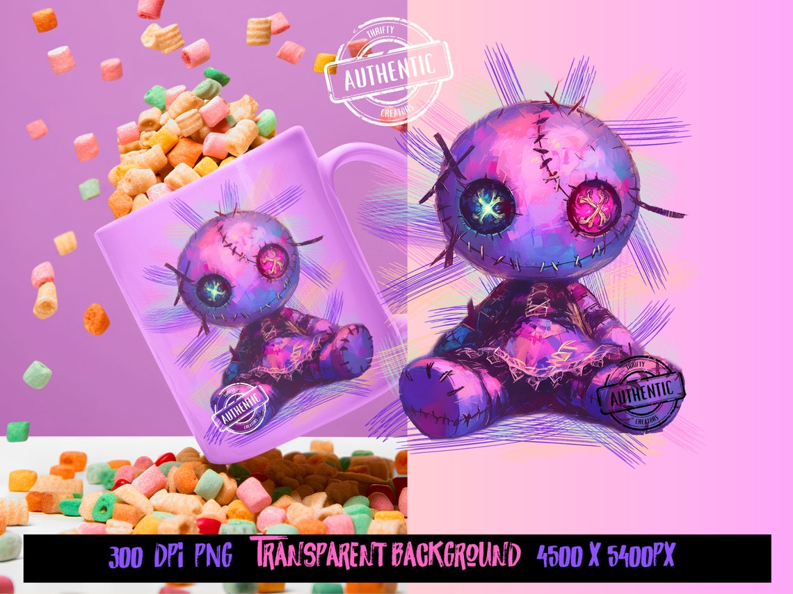 Purple Voodoo Doll Png for Colorful Dtf Design. Colorful Png Mugs and ...