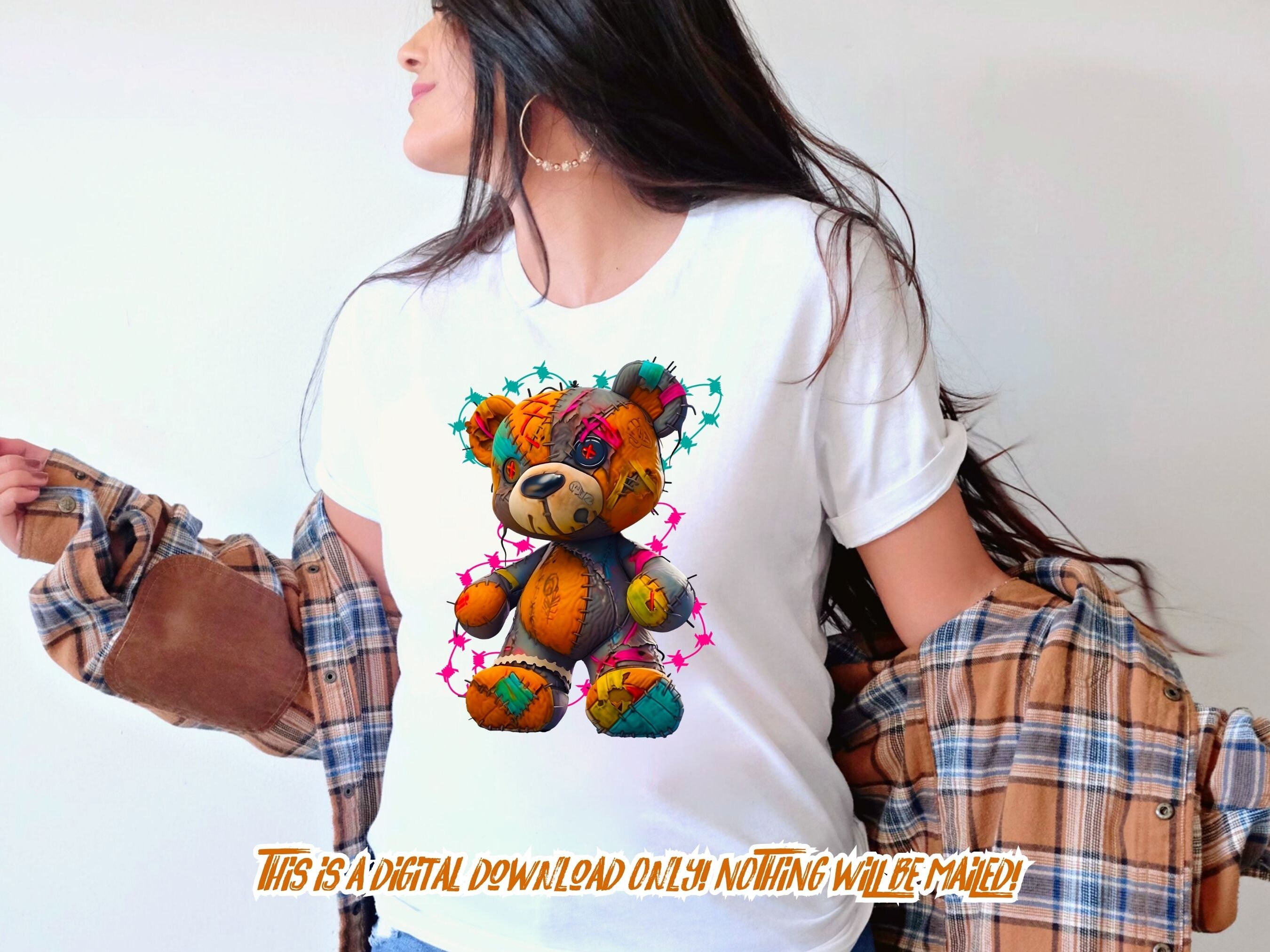 Tattered Teddy Bear Png for Colorful Sublimate Design. Png for Shirt ...