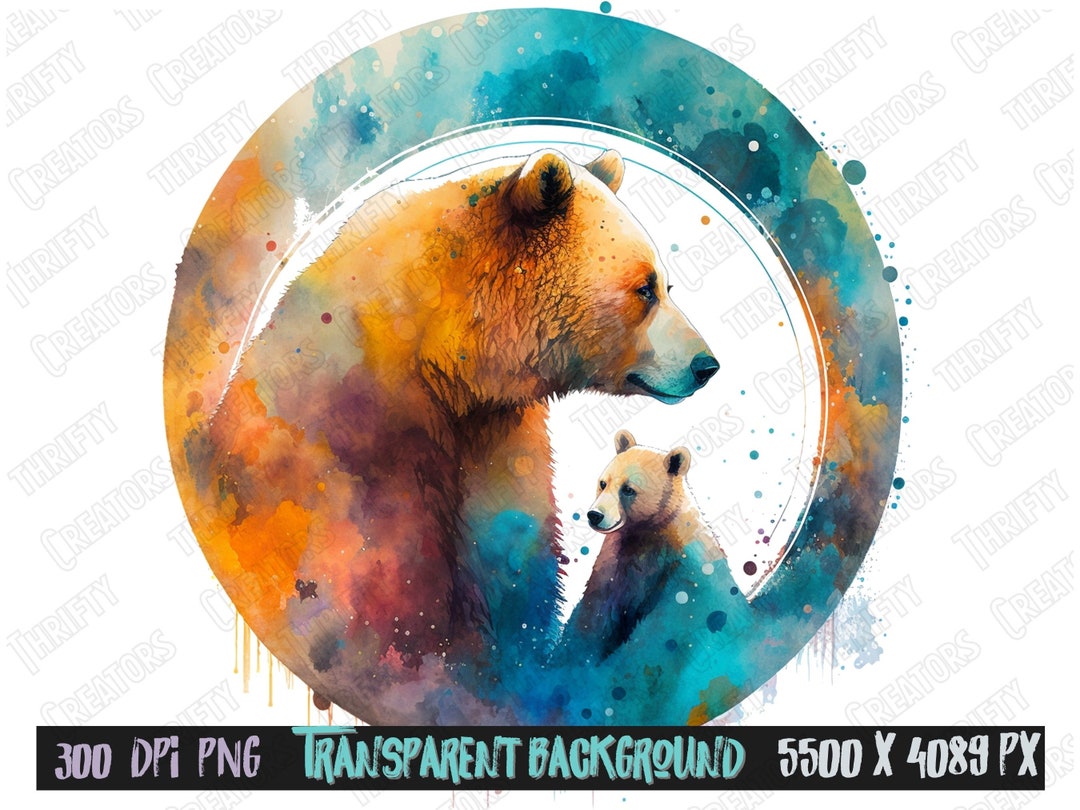 Mamá osa y bebé oso, oso png, diseños de sublimación de mamá, oso y ...