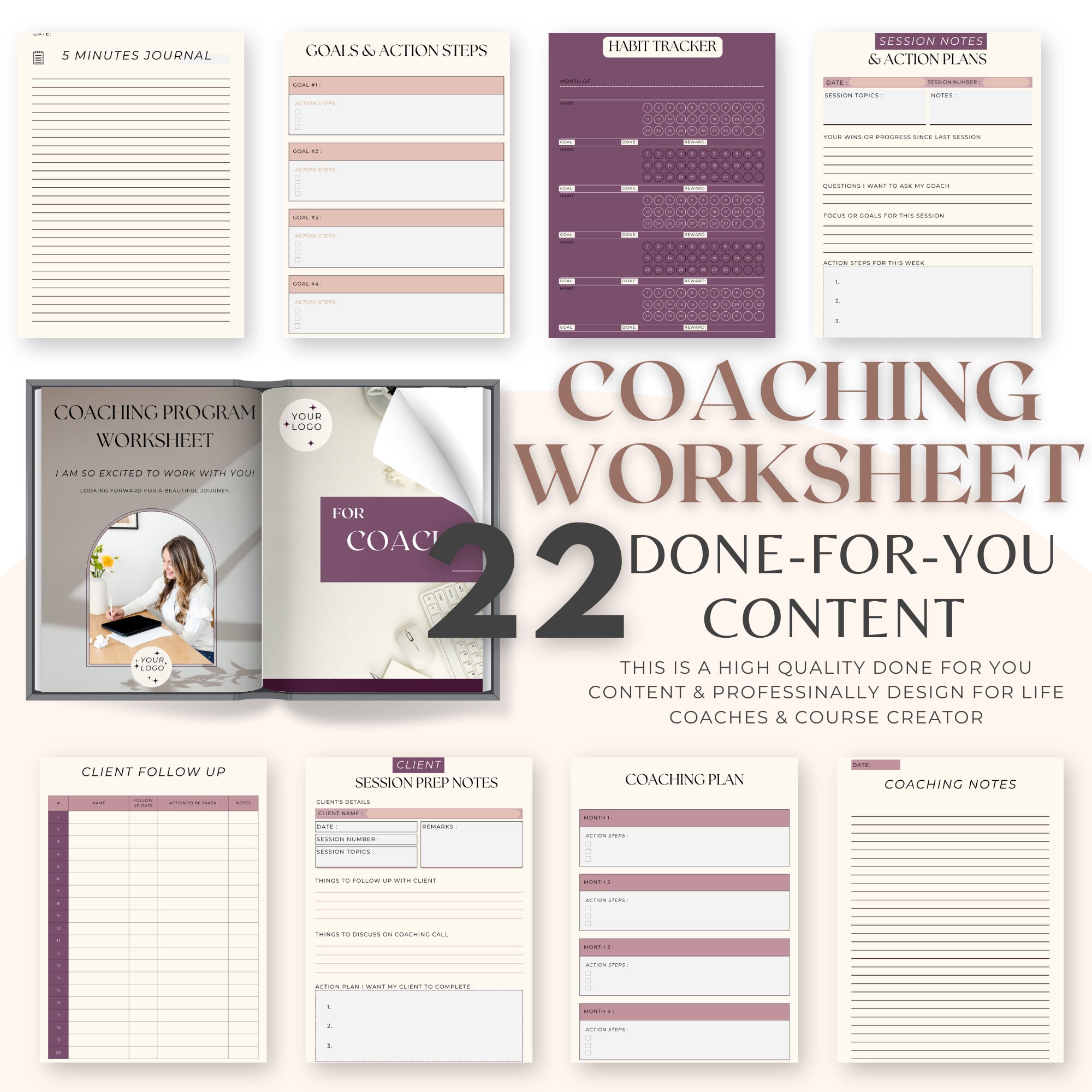 Coaching Worksheet Templates Life Coach Worksheet Lead - Etsy