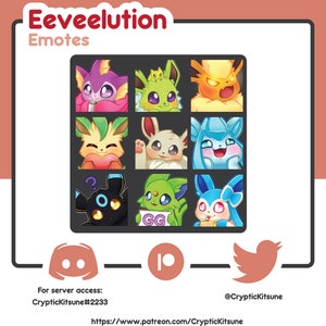 Eeveelution Emotes | Kawaii Twitch Emotes | Twitch Emotes | Pokemon ...