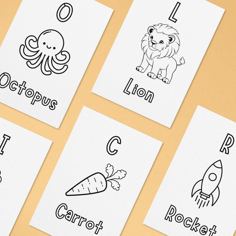 Abc Coloring Pages - Etsy