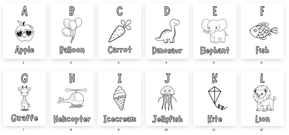 26 Printable ABC Coloring Pages, English, A-Z Template for Kids ...