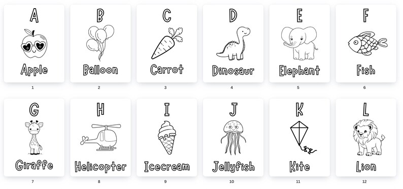 26 Printable ABC Coloring Pages, English, A-Z Template for Kids ...