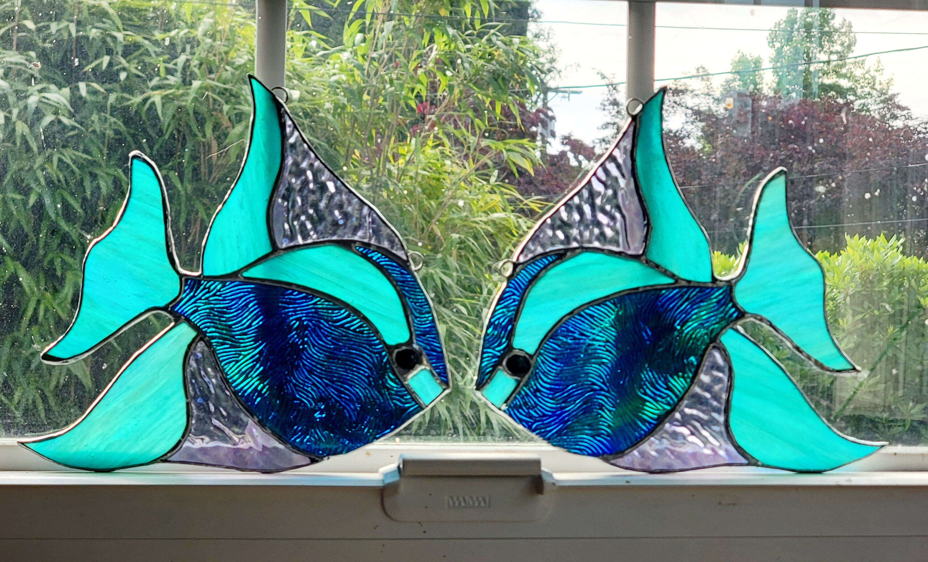 Fish Suncatcher Customizable Glass Fish Stained Glass Angel Fish - Etsy