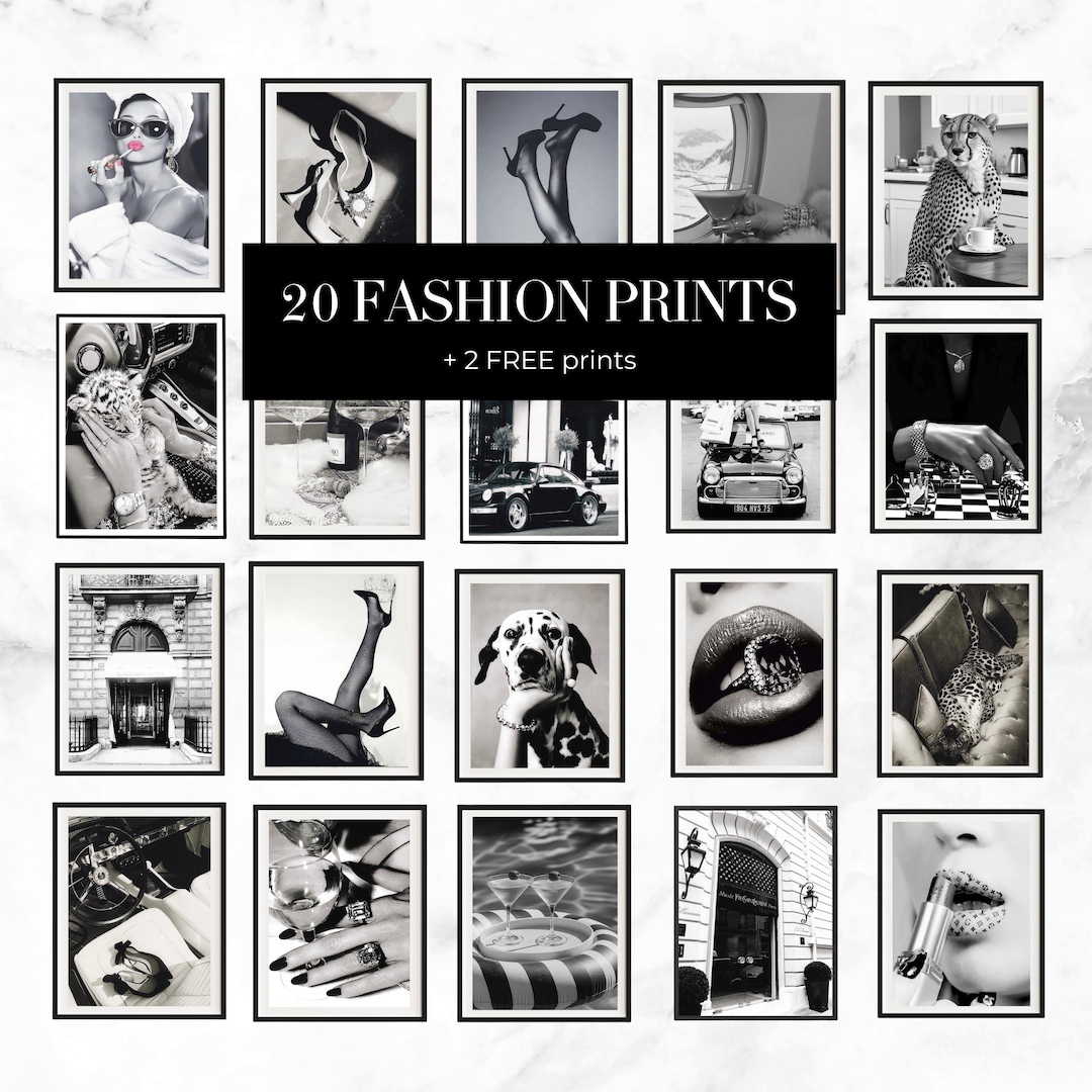 Luxury Fashion Art Prints Set: Chic Wall Art (20 + 2 FREE) (digital ...