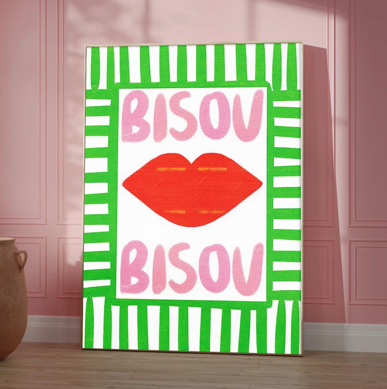 Bisou Fashion Poster, French Wall Art, Fashion Poster, Luxury Fashion Print, Fashion Wall Art ...