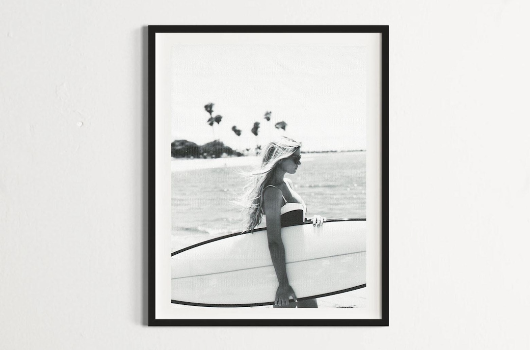 Vintage Surfer Girl Print: Retro Beach Fashion Poster (digital Download ...