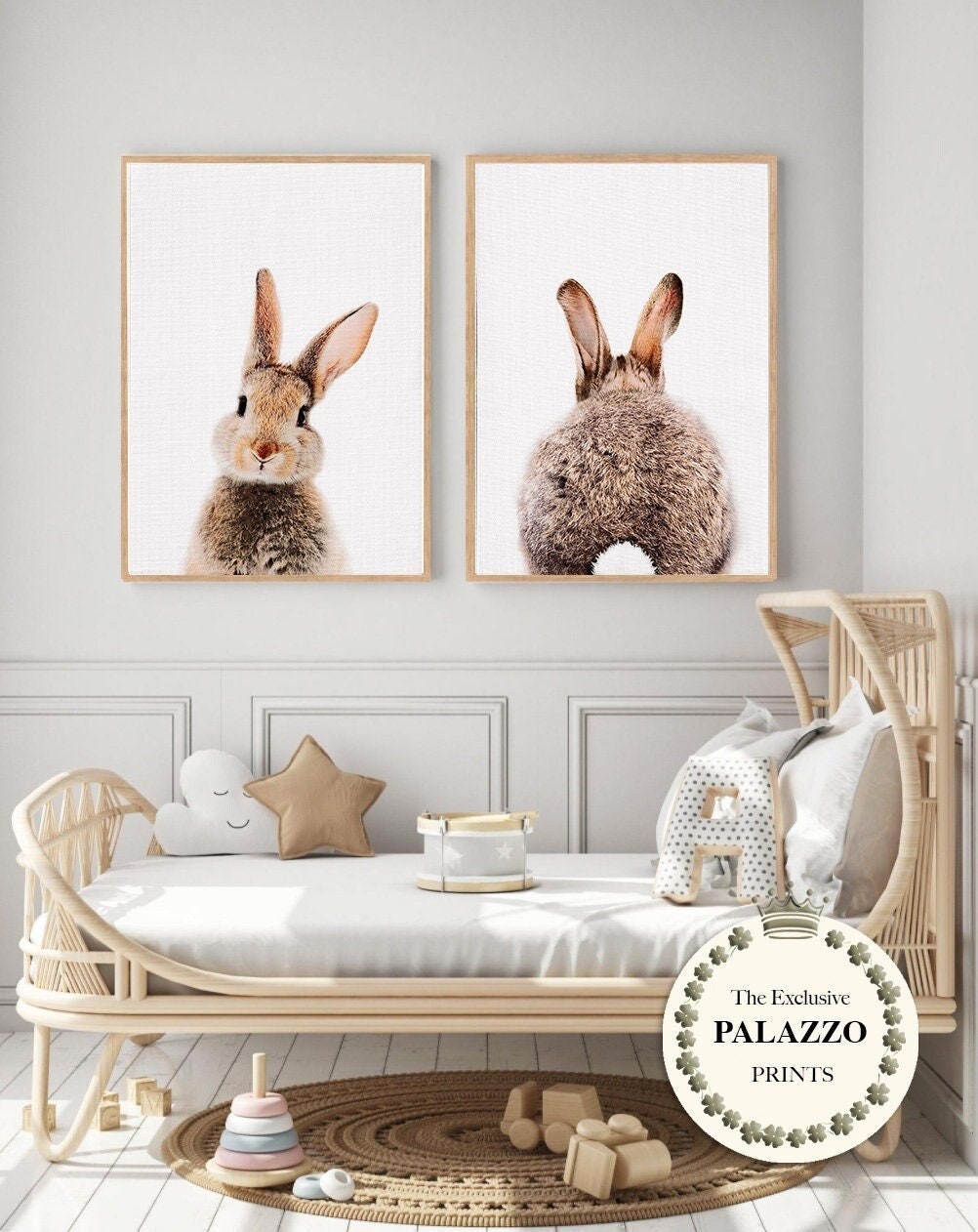 Set of 2 Nursery Bunny Rabbit Print, Bunny Tail, Bunny Rabbit Print ...