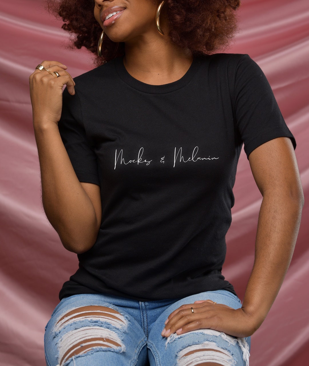 Mock Up Blank Short Sleeve Tee Mock up Image for Business Unisex Black ...