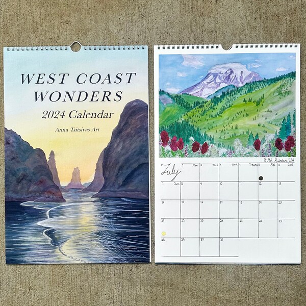 Watercolor Calendar - Etsy