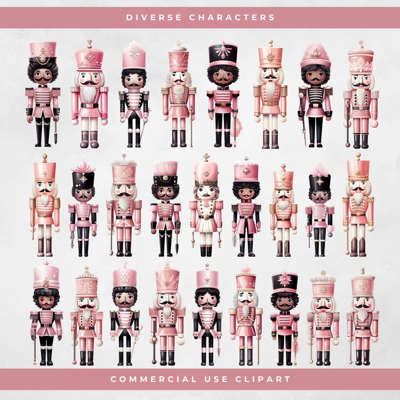 Pink Nutcrackers | Christmas Clipart | Instant Download | Holiday ...
