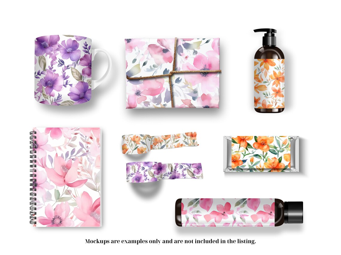 Watercolor Floral Digital Paper SEAMLESS Patterns Spring - Etsy