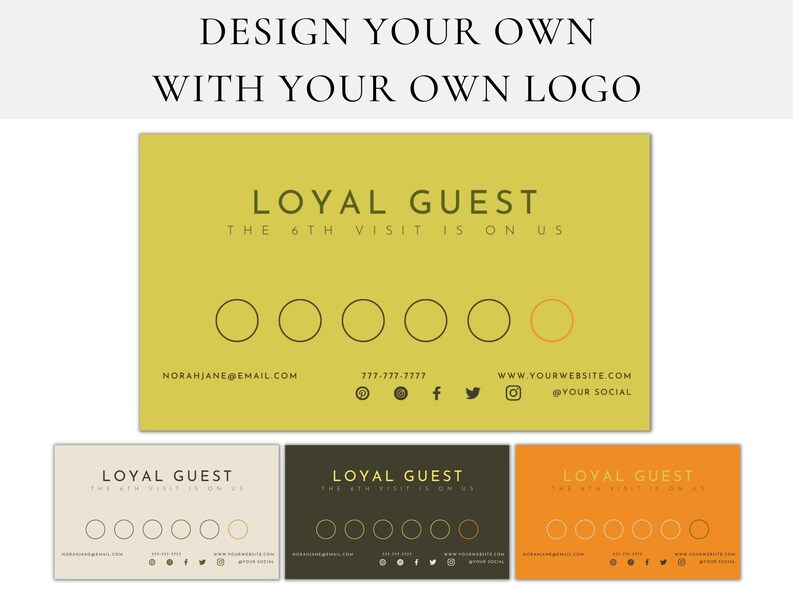 Loyalty Card Template, Instant Download, Canva Template, Minimalist ...