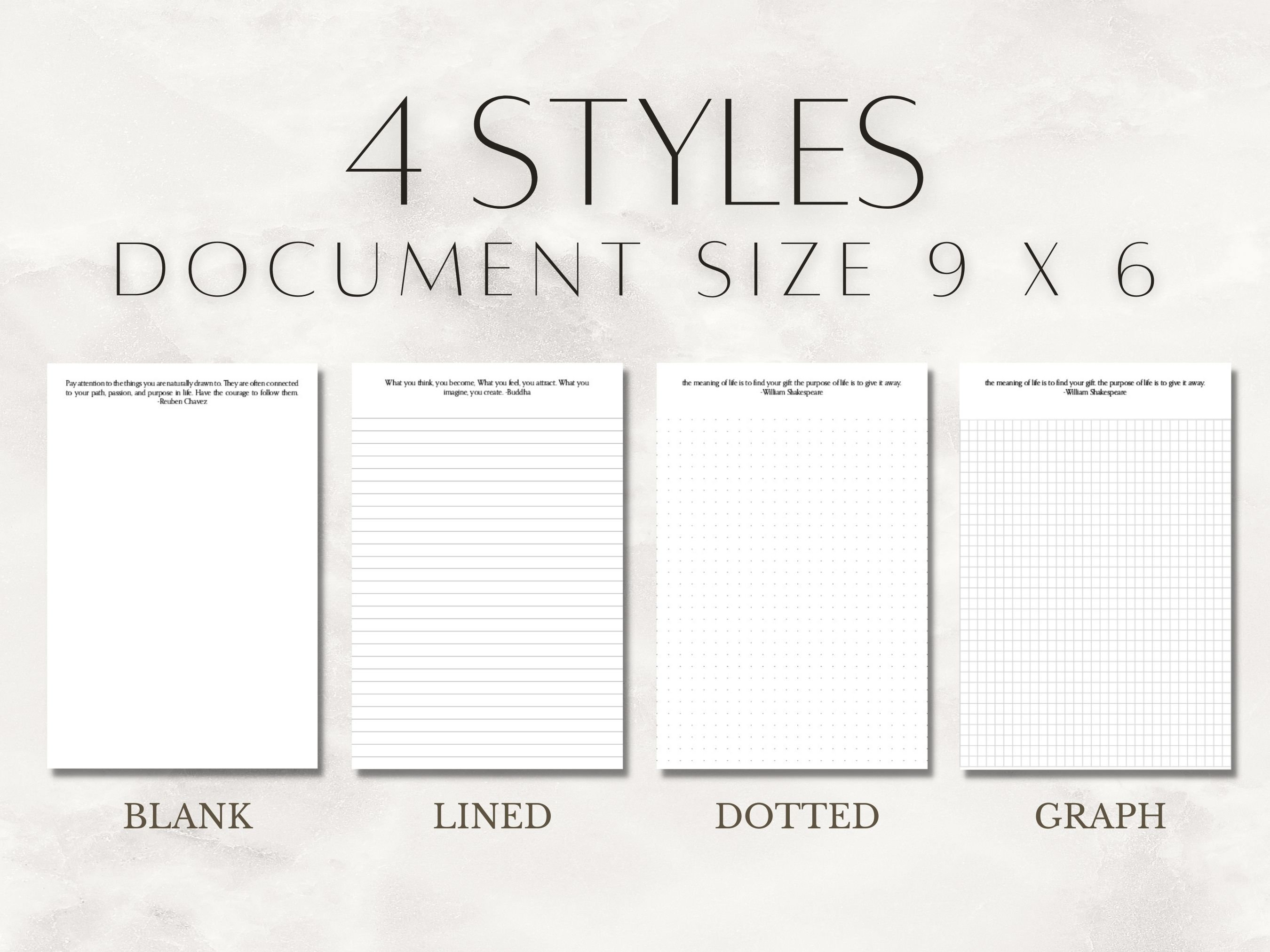 Dot Grid, Lined Paper, Graph Pages, Blank Pages, Notebook Paper, 9x6 ...