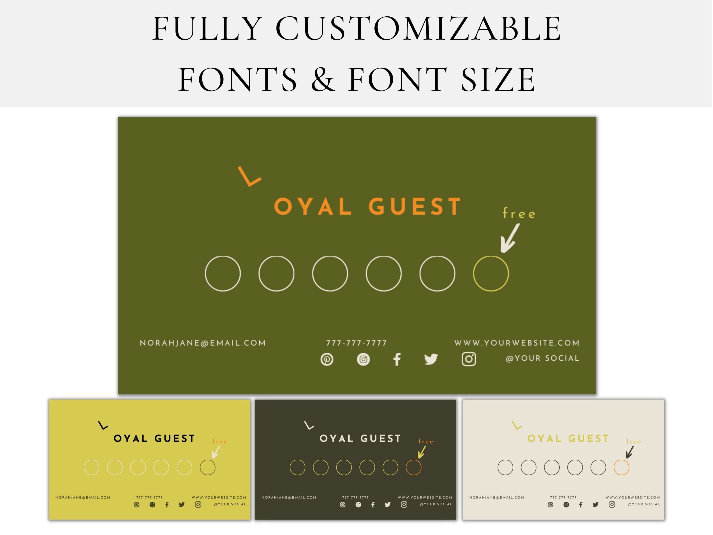 Loyalty Card Template, Instant Download, Canva Template, Minimalist ...