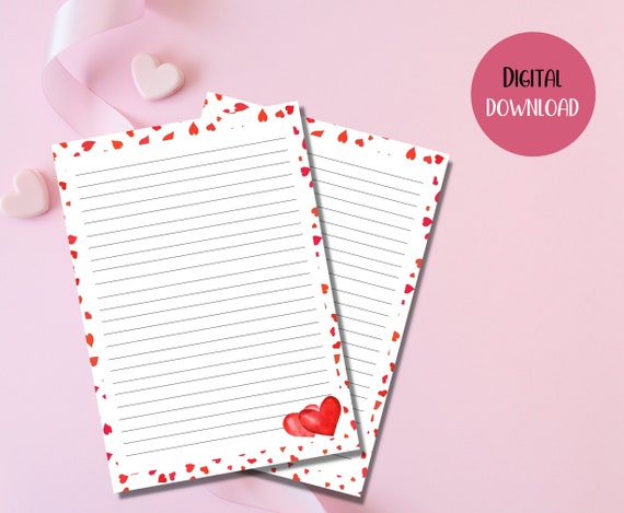 Printable Heart Valentines Day/ Anniversary Letter Writing | Etsy