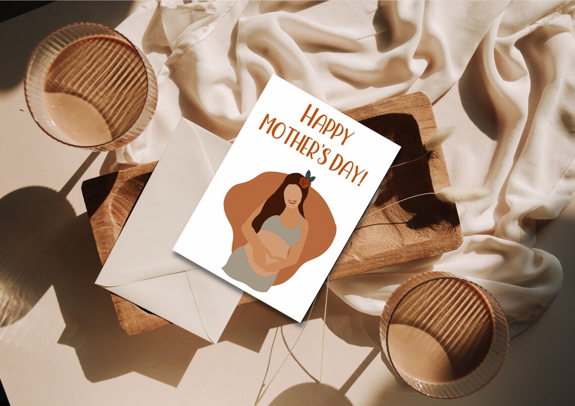 Printable Cute Bohemian Style Mother's Day Card for - Etsy