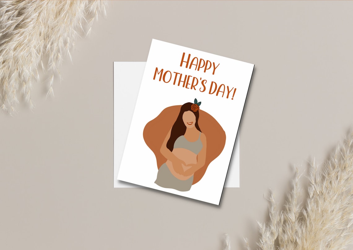 Printable Cute Bohemian Style Mother's Day Card for - Etsy