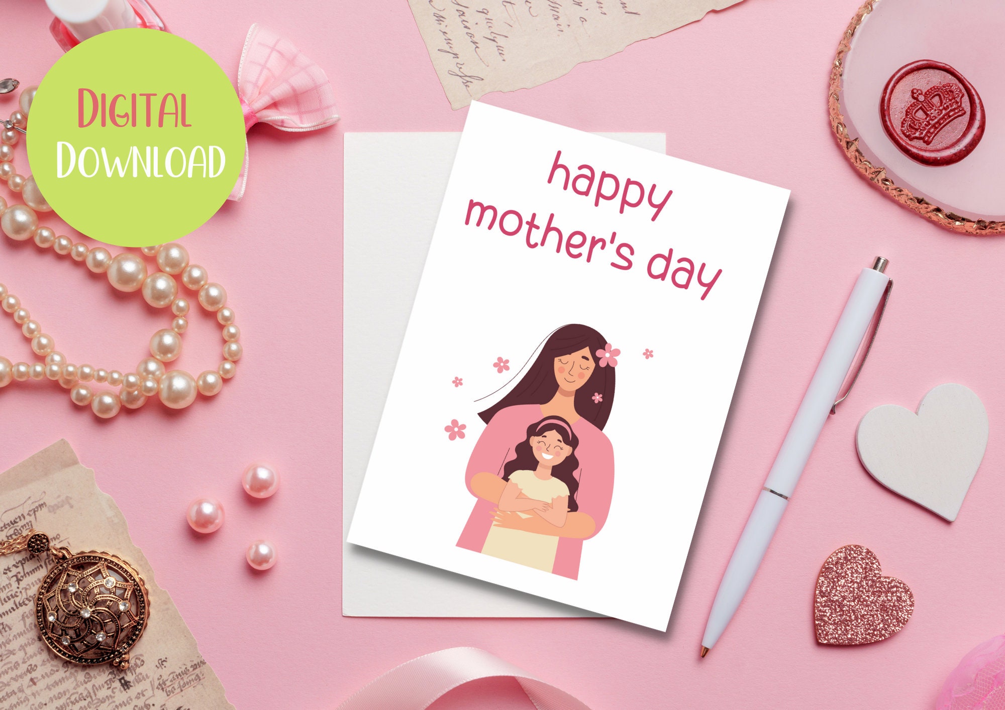 Printable Cute Mother's Day Card, Instant Download, Digital Download ...