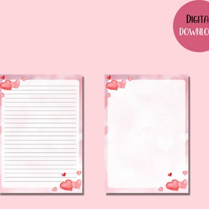 Printable Cute Valentine's Day, Anniversary Day Letter Writing Paper ...